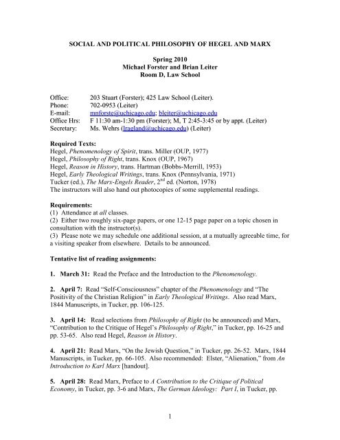 HEGEL, MARX & CRITICAL THEORY - Brian Leiter