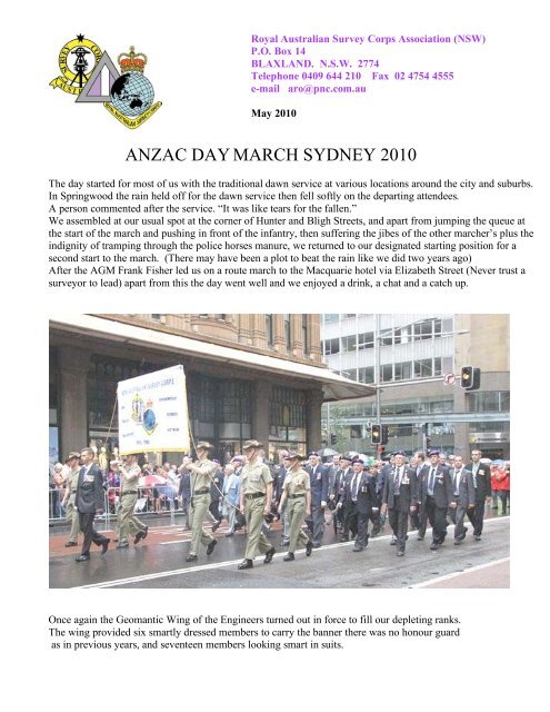 Royal Australian Survey Corps Association Anzac ... - Rasurvey.org