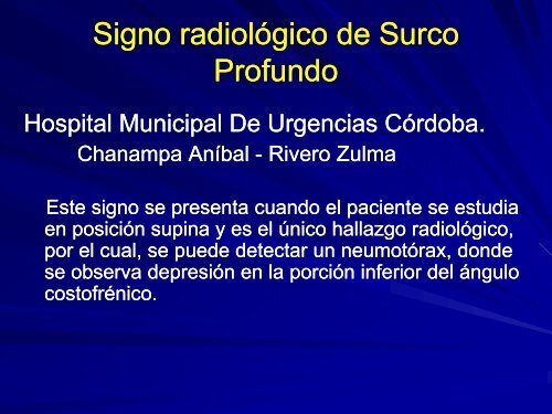 signo radiologico del surco profundo - Congreso SORDIC
