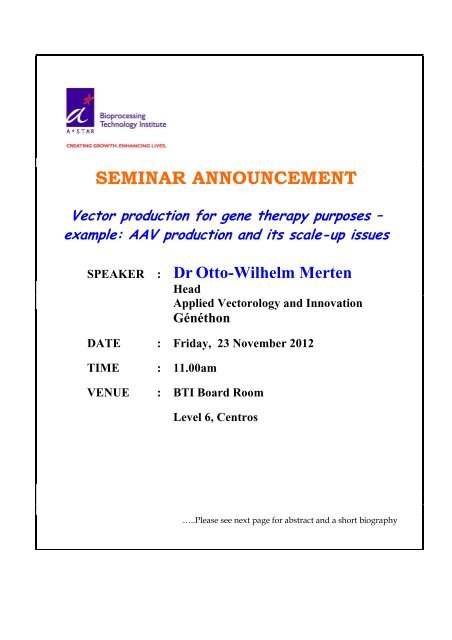 SEMINAR notice - Dr Otto-Wilhelm Merten