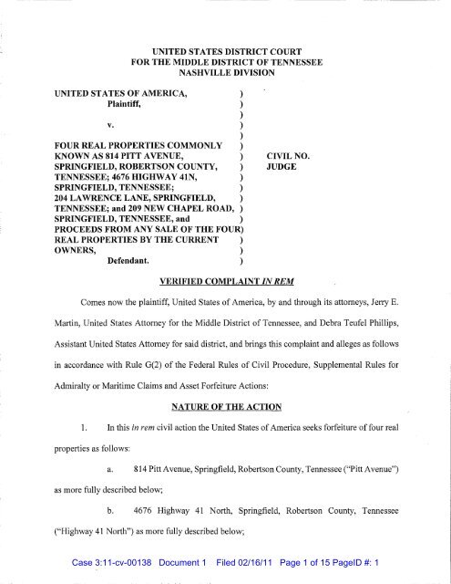 Verified Complaint In Rem - here