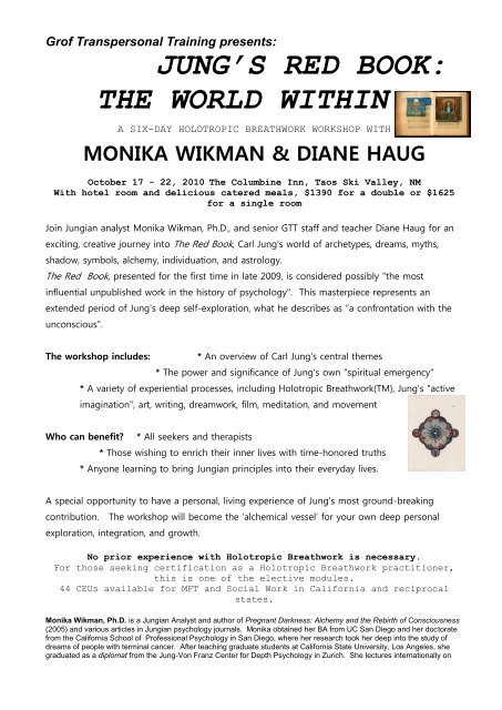 JUNG'S RED BOOK: THE WORLD WITHIN - Monika Wikman, Ph.D.