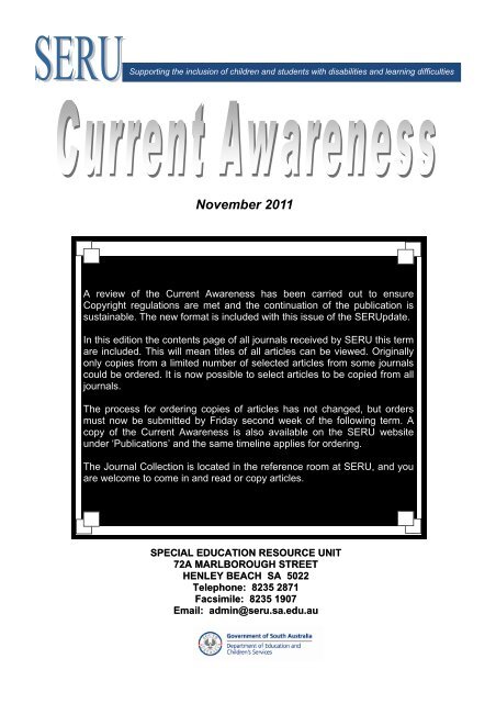 Current Awareness Nov 2011.pdf - SERU