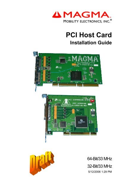 Magma PCI Host Card User Manual - EFMPro