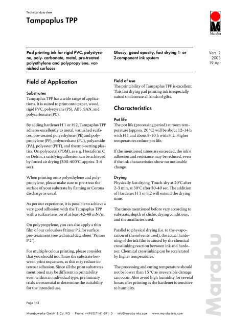 Tampaplus TPP Marabu - American Pad Printing