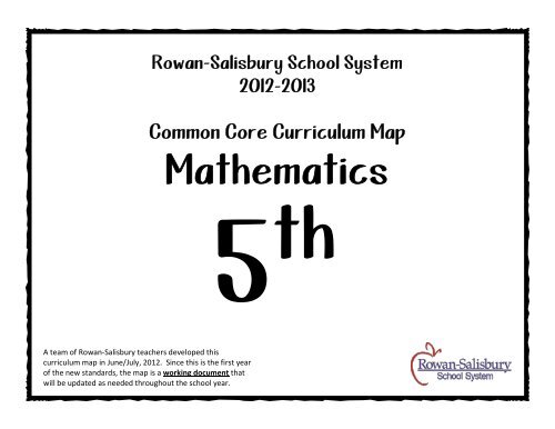 5th Grade Math Curriculum Map - Rowan-Salisbury School System