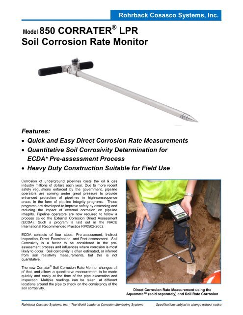 Model 850 CORRATER LPR Soil Corrosion Rate Monitor