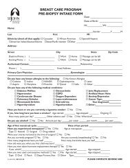 Breast Imaging Request Form - Eastside - St. John Health System