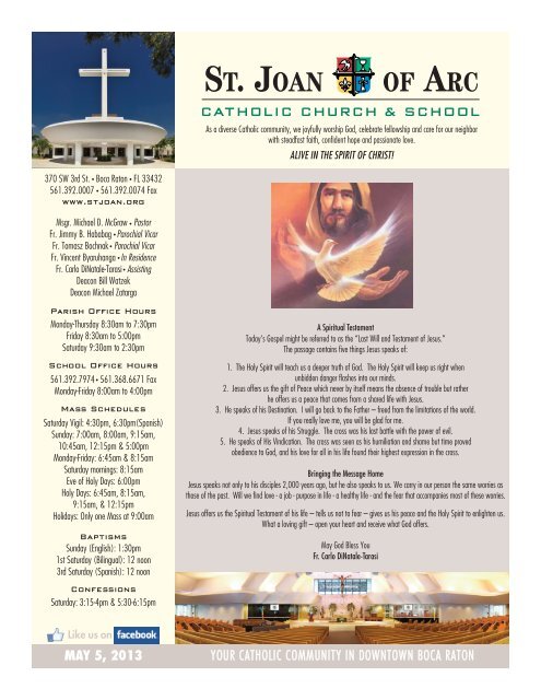 MAY 5, 2013 - St. Joan of Arc Catholic Church