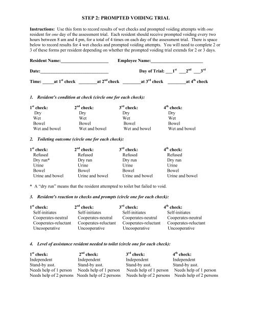 STEP 2: PROMPTED VOIDING TRIAL - GeroNet