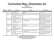 Curriculum Map 2002- 2003 Fourth Grade Elementary Art