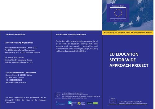 Project Leaflet - EU EDUCATION SWAp Project - Eduswap-ks.org