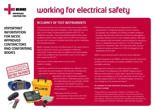 Approved Contractor Test Accuracy Form - NICEIC