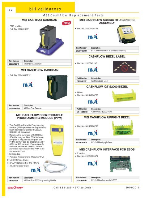 MEI CASHFLOW SC66 TEST ST