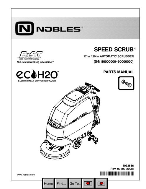Nobles Speed Scrub 17-20 inch PARTS MANUAL - AbeJan Online ...