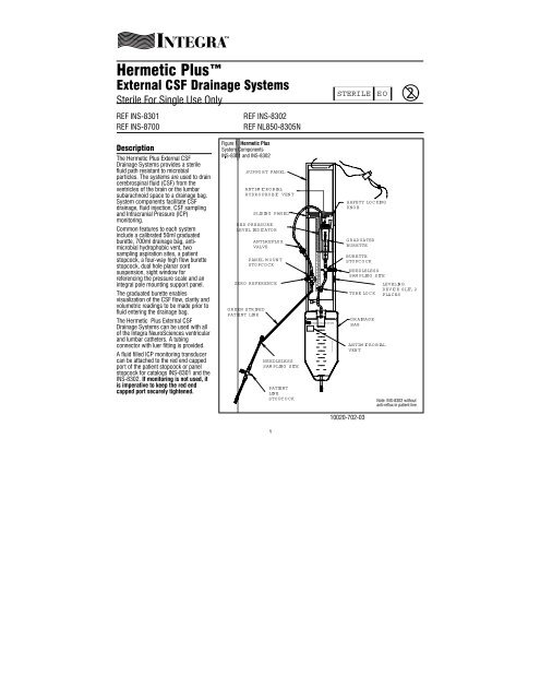 Hermetic Plusâ ¢ External CSF Drainage Systems - Integra ...