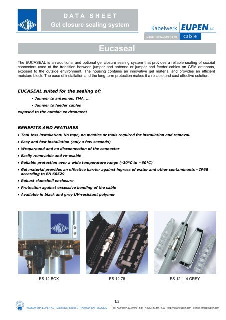 Data Sheet - EUCASEAL - Rev02 - 15.12.2008 - kabelwerk eupen ag