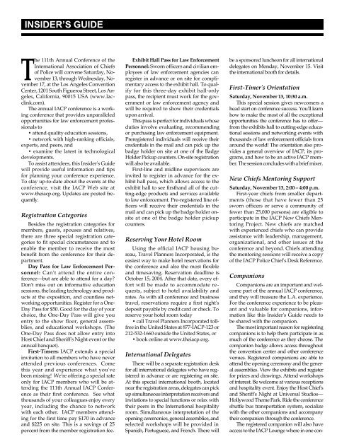 INSIDER'S GUIDE - Police Chief Magazine