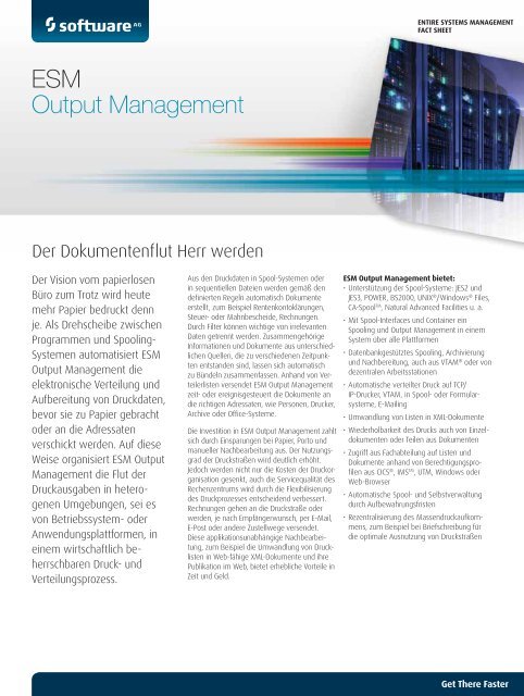 ESM Output Management - Software AG ESM Output Management - Software AG