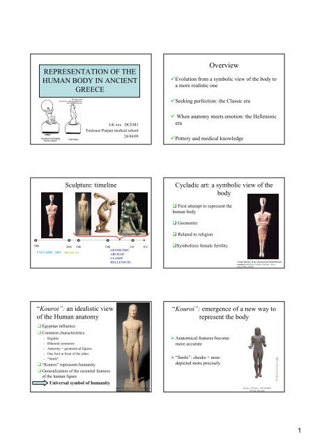 REPRESENTATION OF THE HUMAN BODY IN ANCIENT GREECE ...