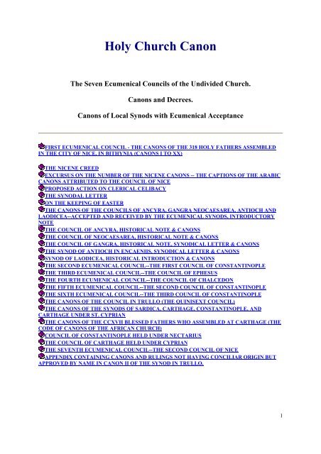 Holy Church Canon - documentacatholicaomnia.eu