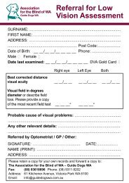 Low Vision Medical Certificate (Adult) - Association for the Blind of WA