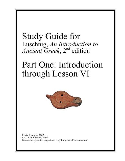 An Introduction to Ancient Greek Study Guide I - World Wide Greek ...