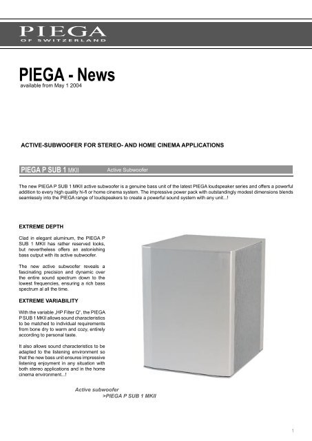 piega p sub 1 - Piega SA