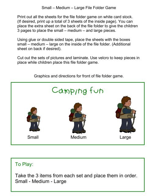 Camping fun - 1 - 2 - 3 Learn Curriculum