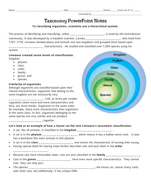 Taxonomy PowerPoint Notes