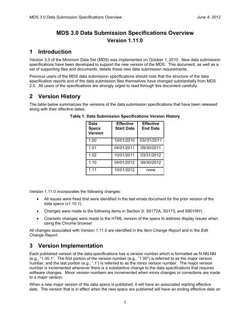 MDS 3.0 data specs overview - AANAC