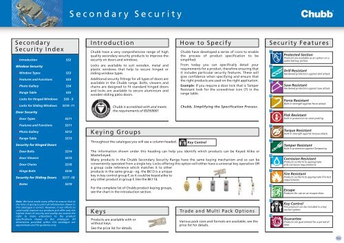 CHUBB PRODUCT CATALOGUE - BW Hardware