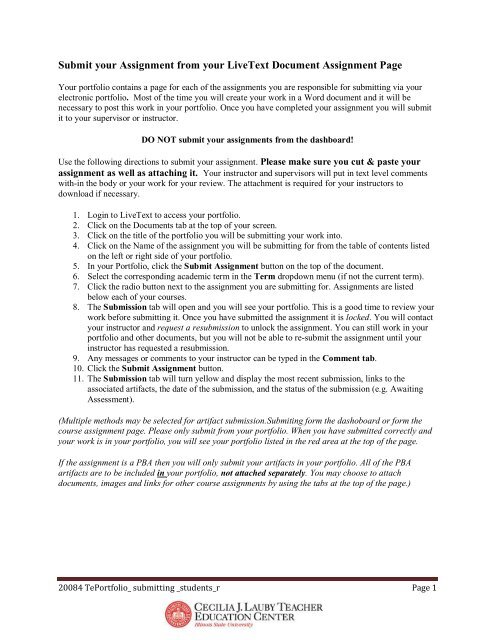 Submitting Assignment Submitting Assignment