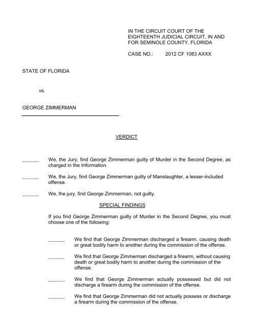 Jury Verdict Form