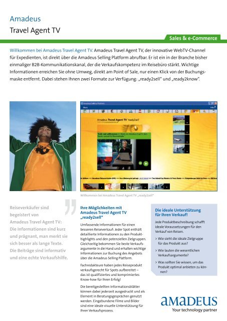 Amadeus Travel Agent TV - Amadeus Germany GmbH