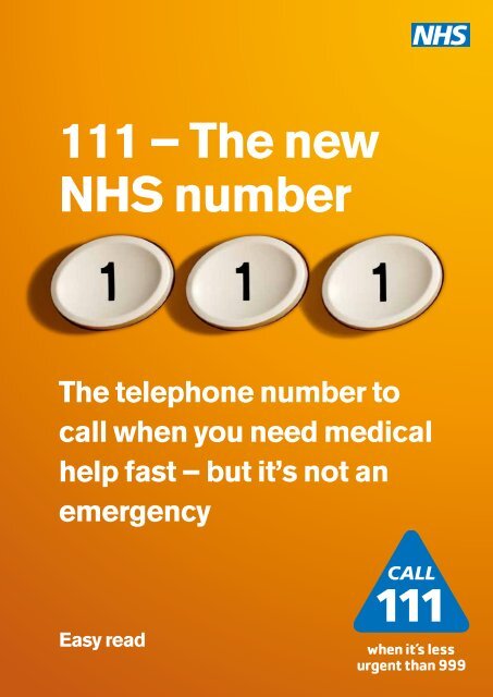 NHS 111 Easy Read leaflet