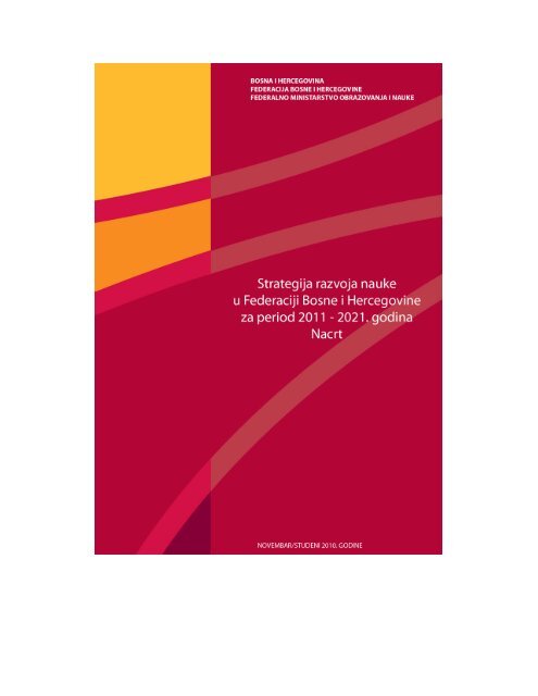 Strategija razvoja nauke u Federaciji Bosne i Hercegovine za period ...