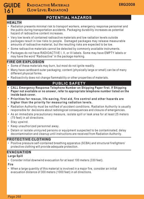Download/Print ERG Guide 161 (PDF)