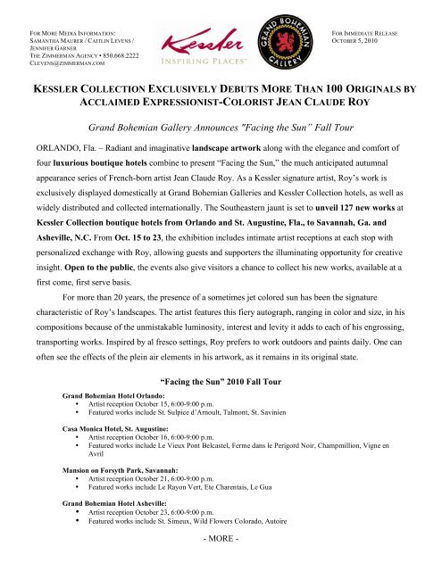 Jean Claude Roy 2010 Tour - The Kessler Collection