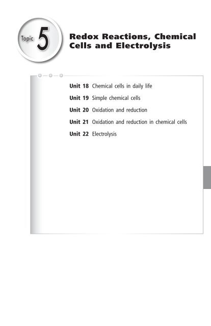 Redox Reactions, Chemical Cells and Electrolysis