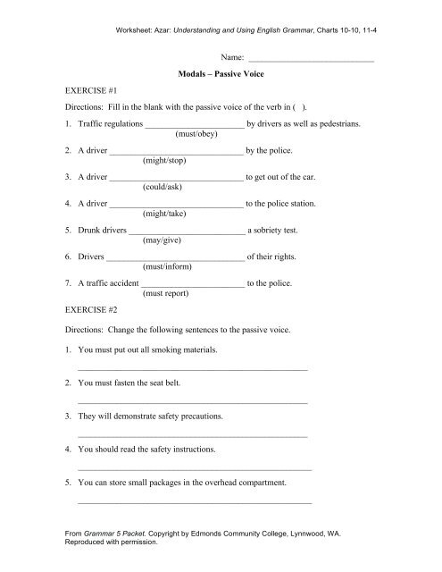 The Passive Of Modal Verbs Exercises Surfbopqe