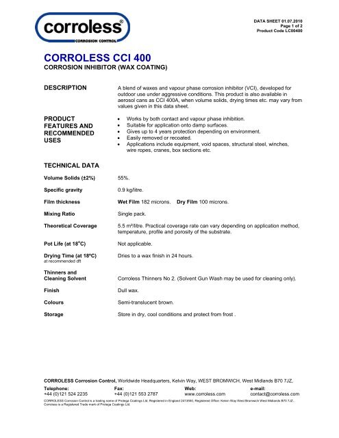 CORROLESS CCI 400