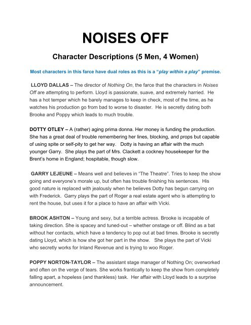 Character Descriptions