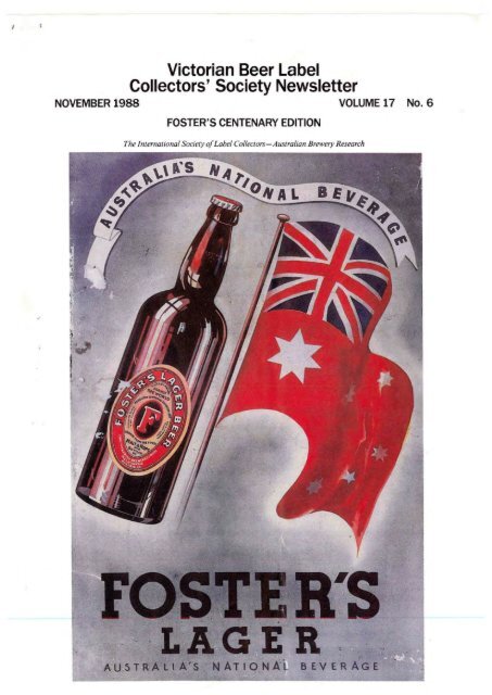 Victorian Beer Label Collectors' Society Newsletter - The Victorian ...
