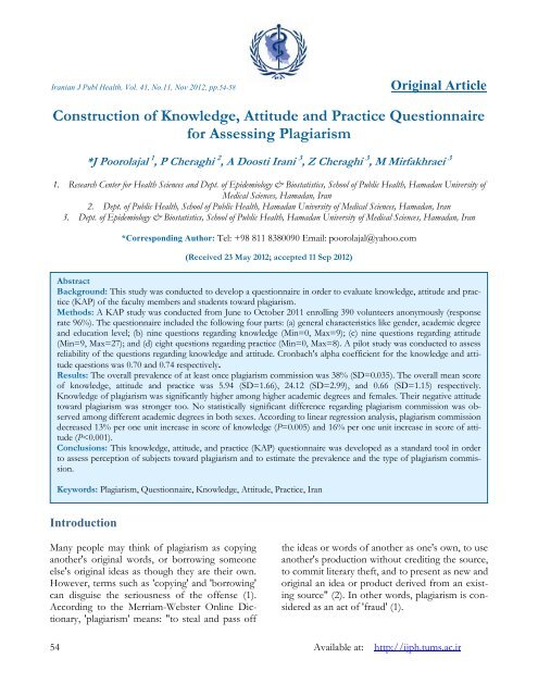 Construction Of Knowledge Attitude And Practice Questionnaire For