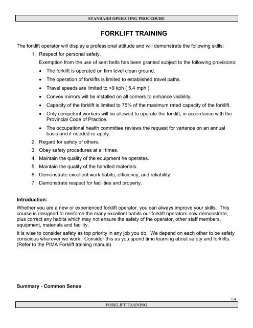 Forklift Operating Procedures Safe Work Procedure - vrogue.co Forklift Operating Procedures Safe Work Procedure - vrogue.co