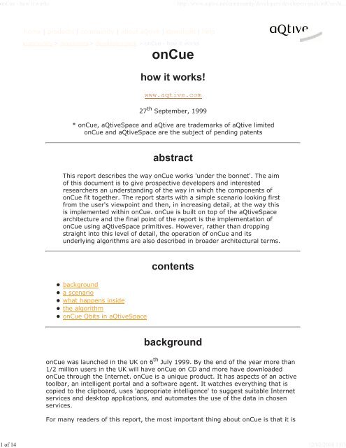 onCue - how it works