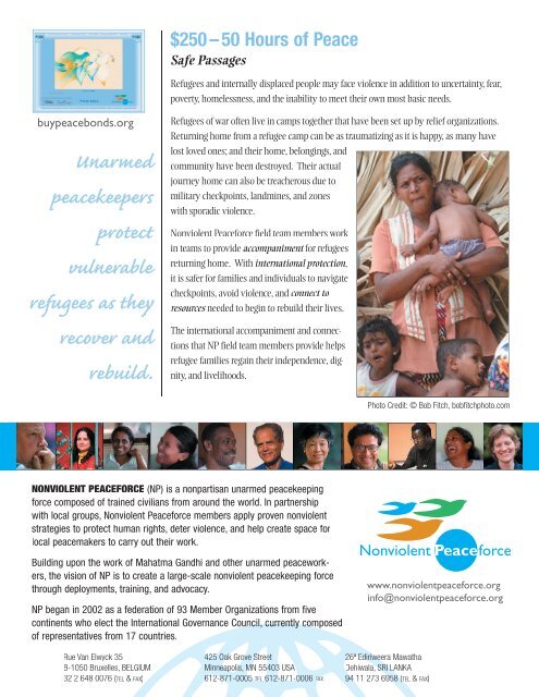 NP Peace Bonds PDF 2.indd - Nonviolent Peaceforce