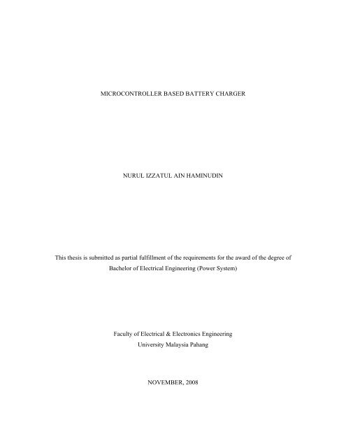 Microcontroller Based Battery Charger