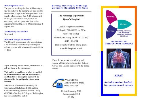 X-ray leaflet - Barking Havering and Redbridge University Hospitals ...